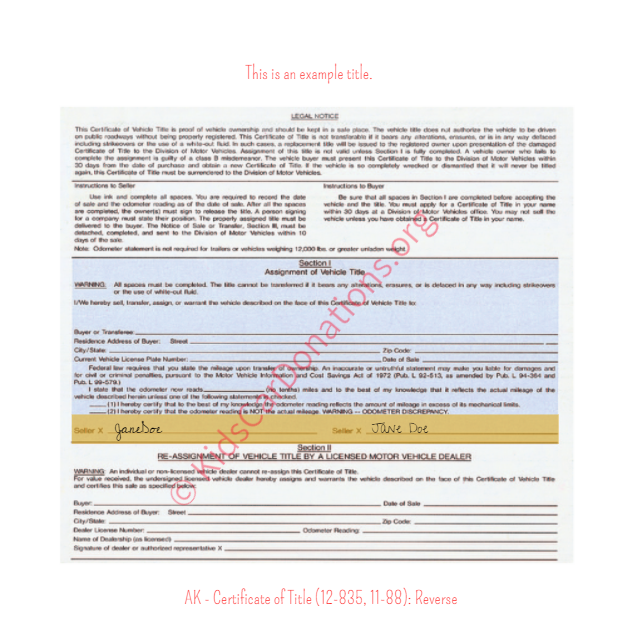 Alaska Vehicle Titles | Kids Car Donations