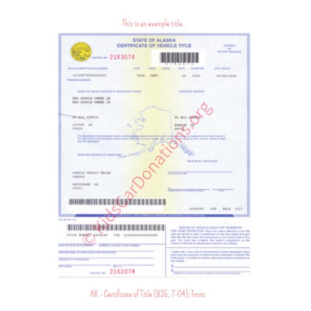 Alaska Vehicle Titles | Kids Car Donations