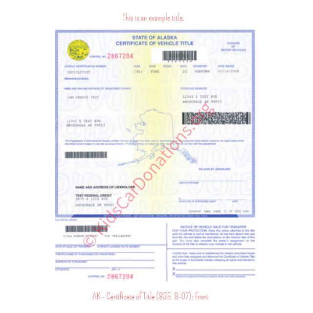 Alaska Vehicle Titles | Kids Car Donations