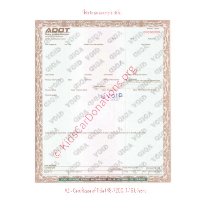 Arizona Vehicle Titles | Kids Car Donations