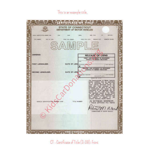 Connecticut Vehicle Titles | Kids Car Donations