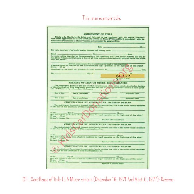 Connecticut Vehicle Titles | Kids Car Donations