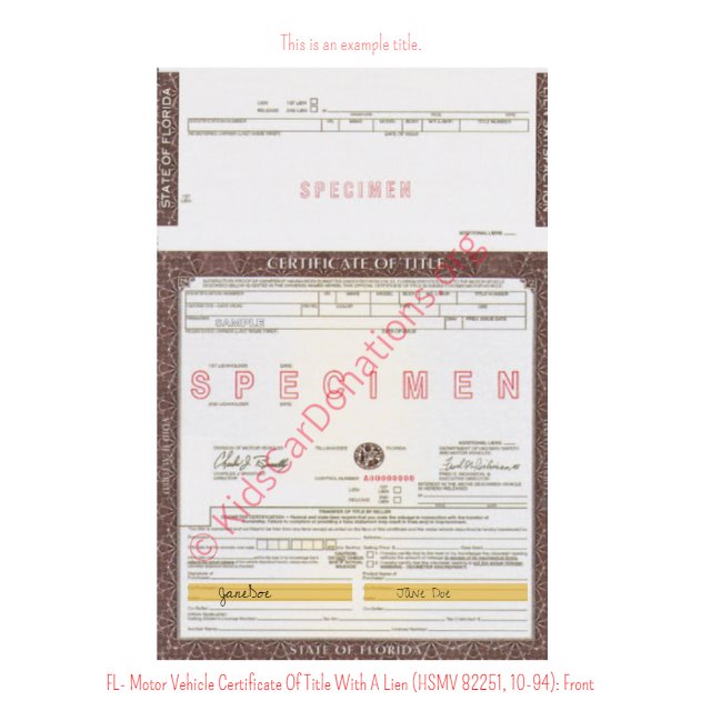 Florida Vehicle Titles | Kids Car Donations