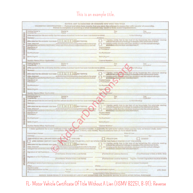 Florida Vehicle Titles | Kids Car Donations