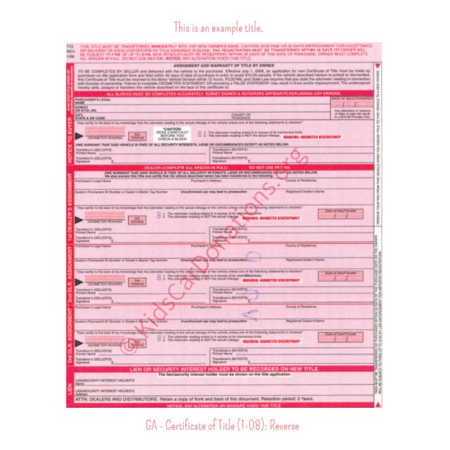 Georgia Vehicle Titles | Kids Car Donations