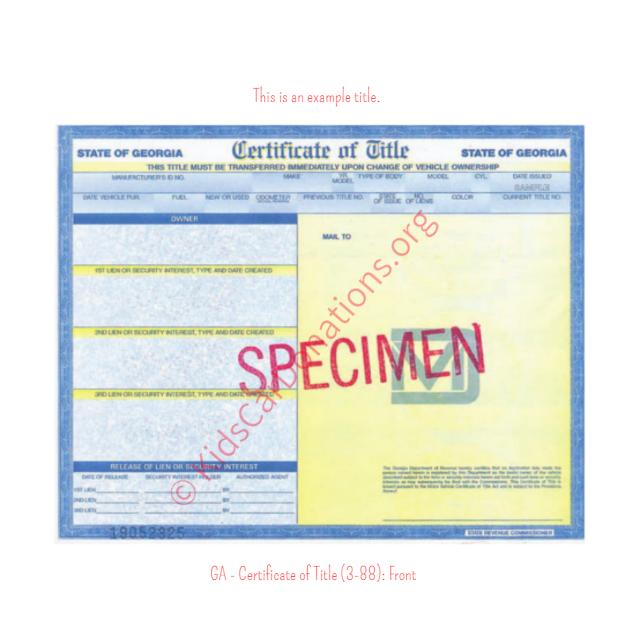 Georgia Vehicle Titles | Kids Car Donations