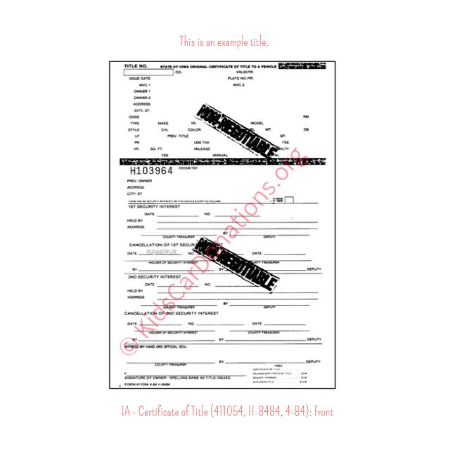 Iowa Vehicle Titles | Kids Car Donations