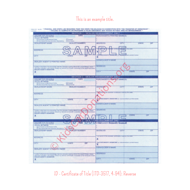 Idaho Vehicle Titles | Kids Car Donations