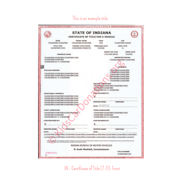 Indiana Vehicle Titles | Kids Car Donations