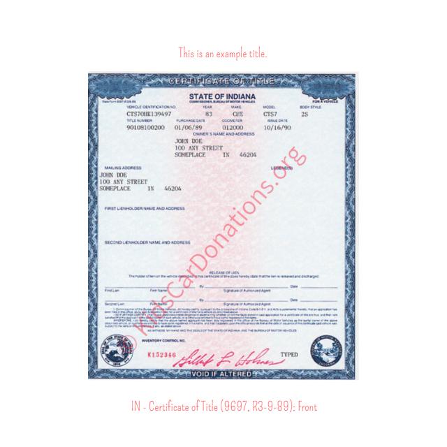 Indiana Vehicle Titles | Kids Car Donations