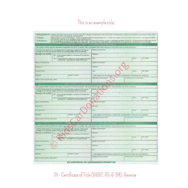 Indiana Vehicle Titles | Kids Car Donations