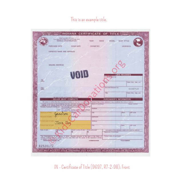 Indiana Vehicle Titles | Kids Car Donations