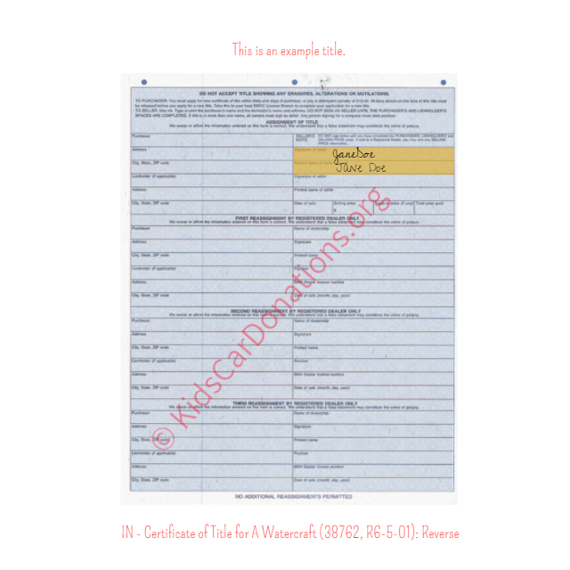 Indiana Vehicle Titles | Kids Car Donations