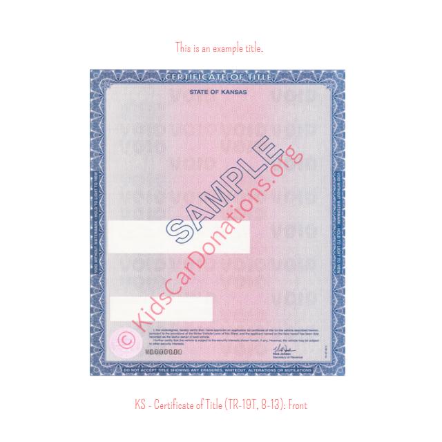 Kansas Vehicle Titles | Kids Car Donations