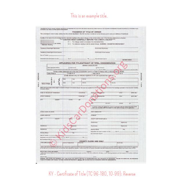 Kentucky Vehicle Titles | Kids Car Donations