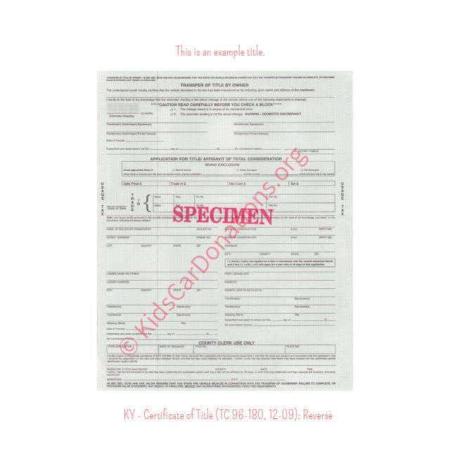 Kentucky Vehicle Titles | Kids Car Donations