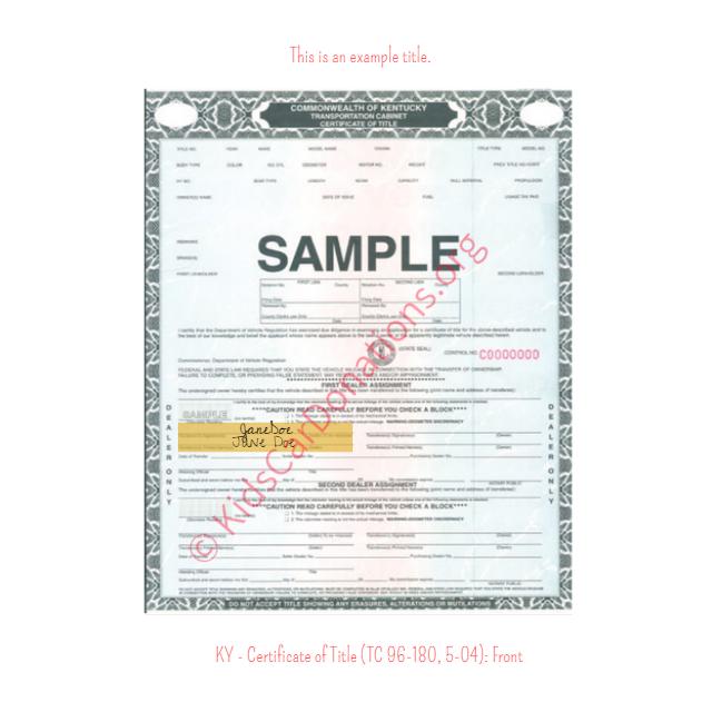 Kentucky Vehicle Titles | Kids Car Donations