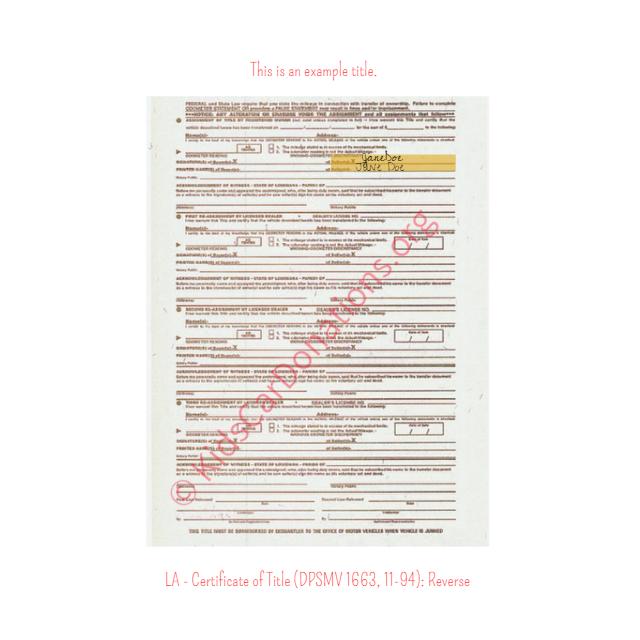 Louisiana Vehicle Titles | Kids Car Donations