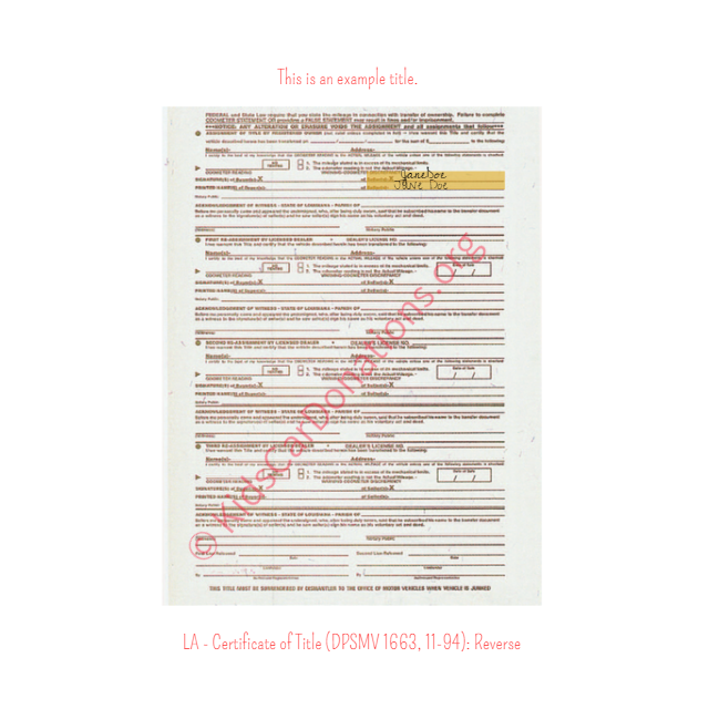 Louisiana Vehicle Titles | Kids Car Donations