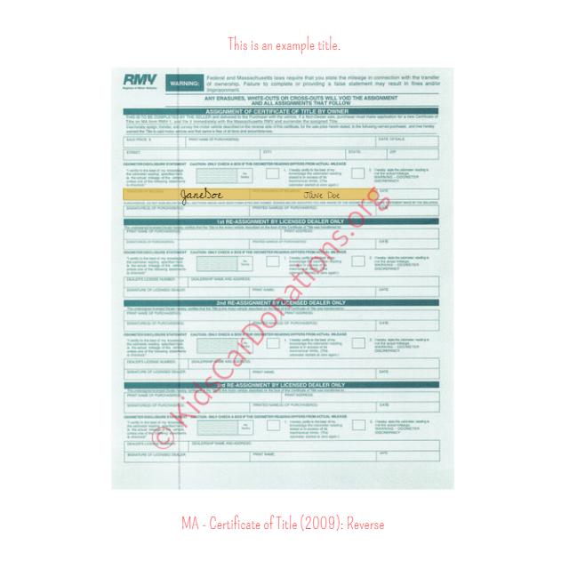 Massachusetts Vehicle Titles | Kids Car Donations