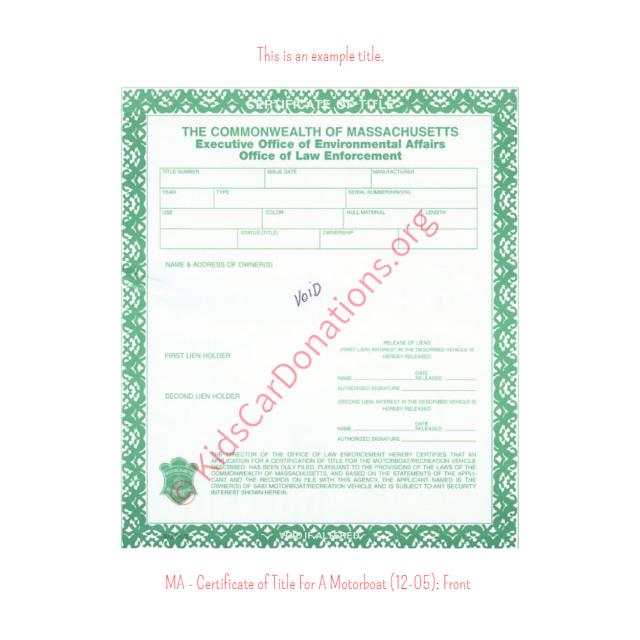 Massachusetts Vehicle Titles | Kids Car Donations