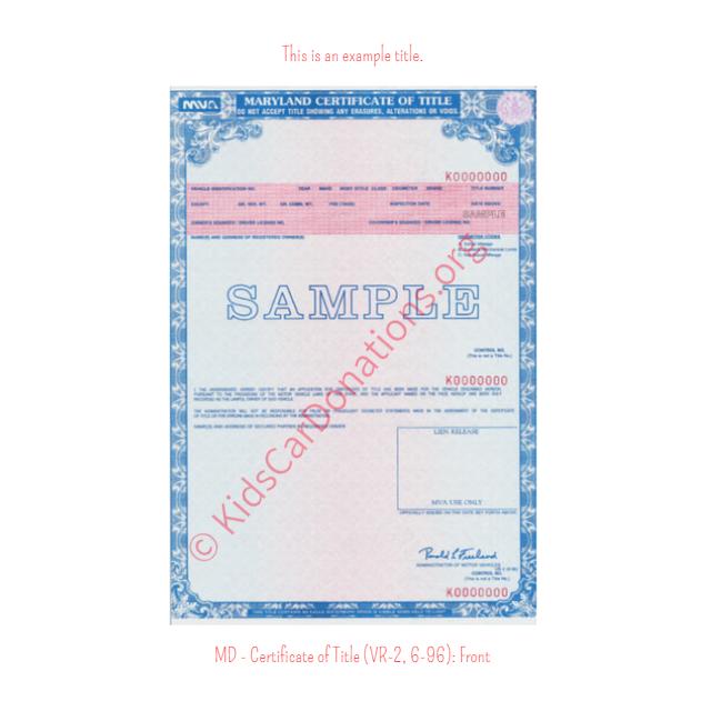 Maryland Vehicle Titles | Kids Car Donations