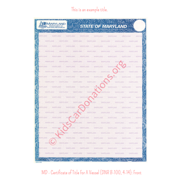 Maryland Vehicle Titles | Kids Car Donations