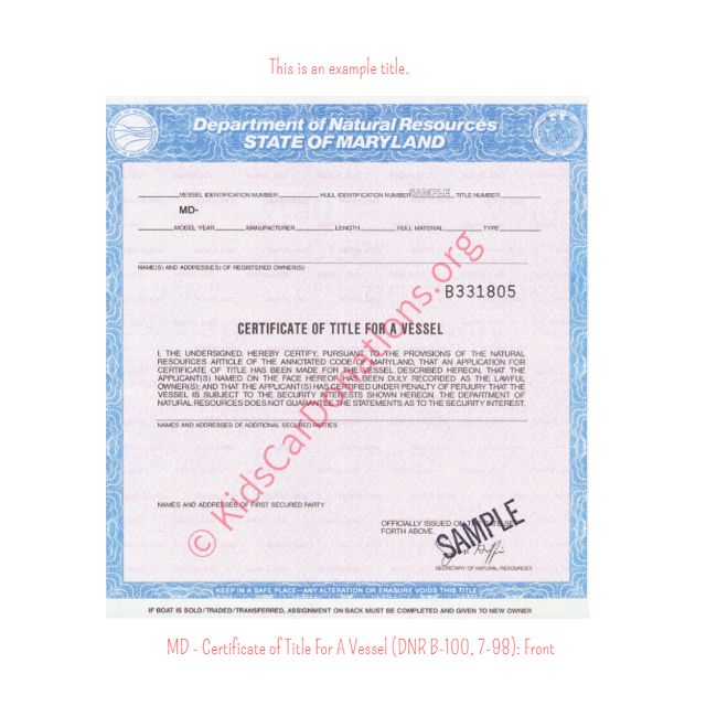 Maryland Vehicle Titles | Kids Car Donations