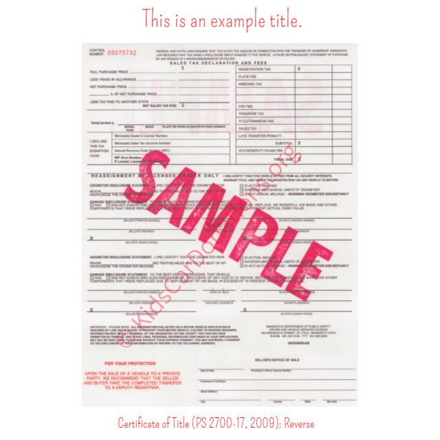 Minnesota Vehicle Titles | Kids Car Donations