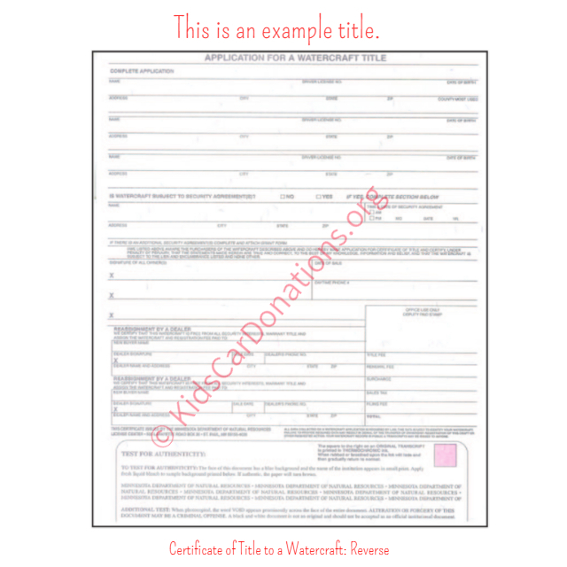 Minnesota Vehicle Titles | Kids Car Donations