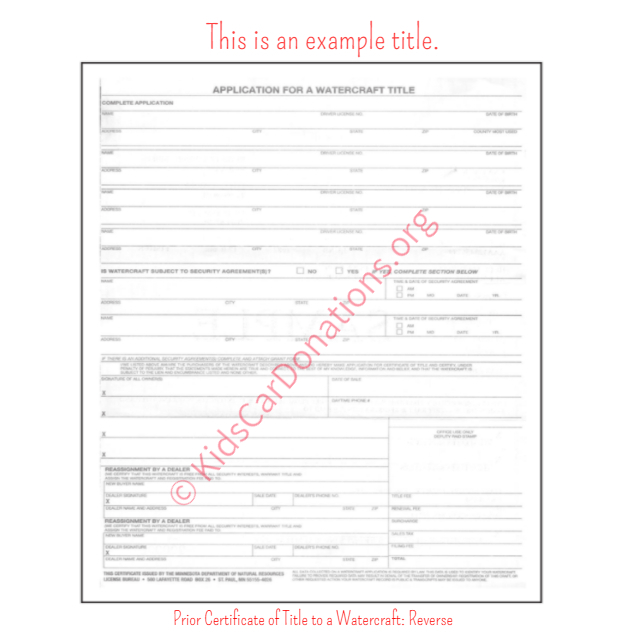 Minnesota Vehicle Titles | Kids Car Donations