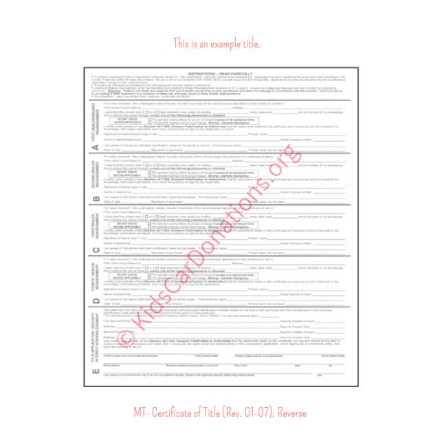 Montana Vehicle Titles | Kids Car Donations