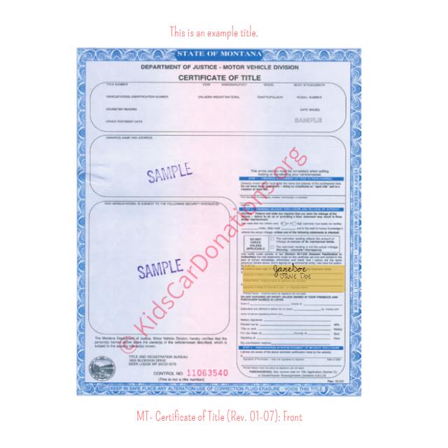 Montana Vehicle Titles | Kids Car Donations