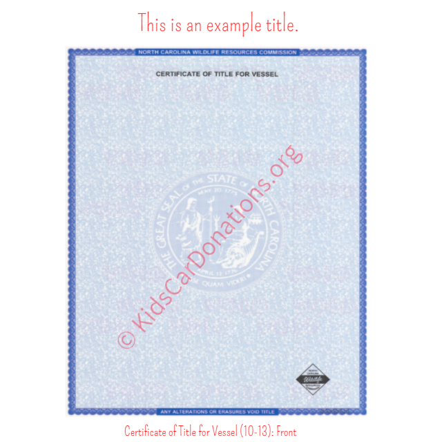 North Carolina Vehicle Titles | Kids Car Donations