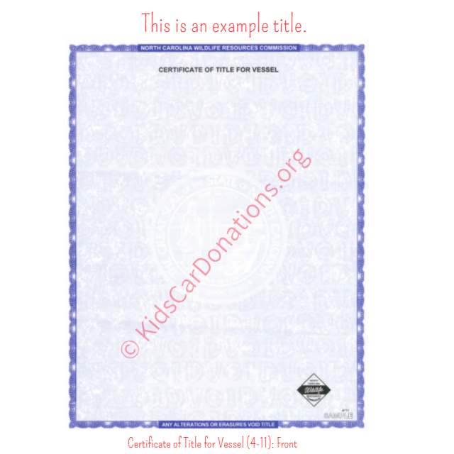 North Carolina Vehicle Titles | Kids Car Donations