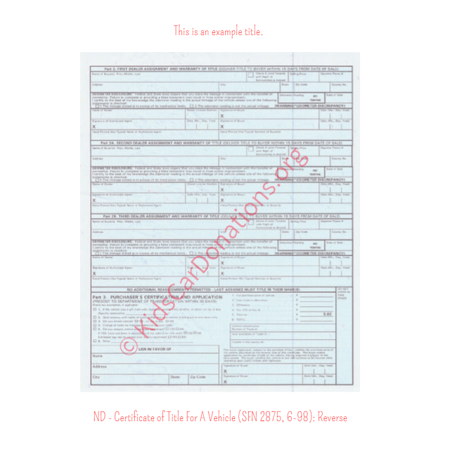 North Dakota Vehicle Titles | Kids Car Donations