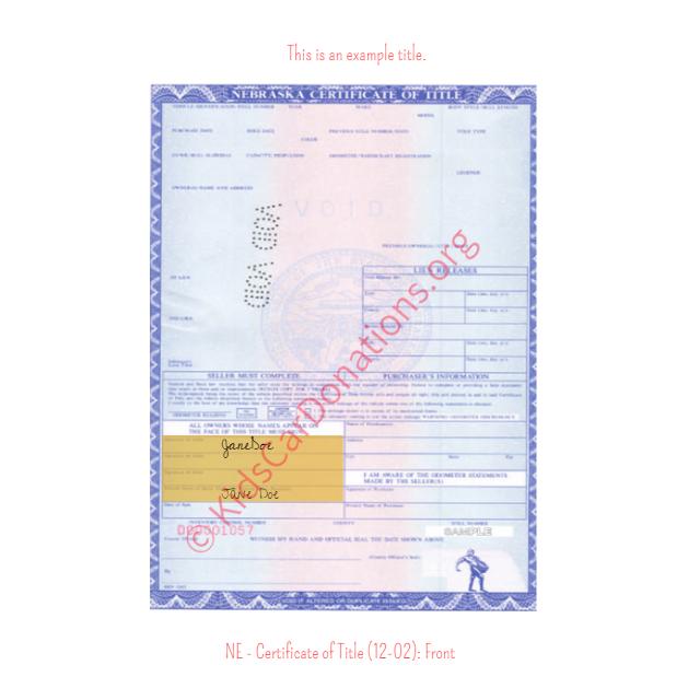 Nebraska Vehicle Titles | Kids Car Donations