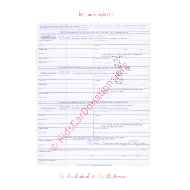 Nebraska Vehicle Titles | Kids Car Donations