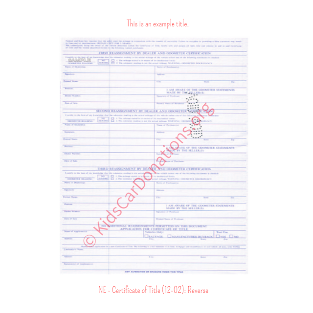 Nebraska Vehicle Titles | Kids Car Donations