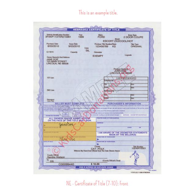 Nebraska Vehicle Titles | Kids Car Donations