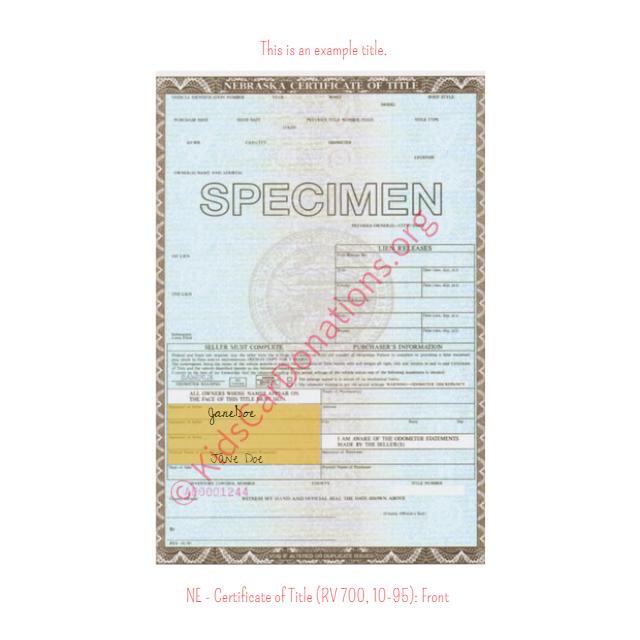 Nebraska Vehicle Titles | Kids Car Donations