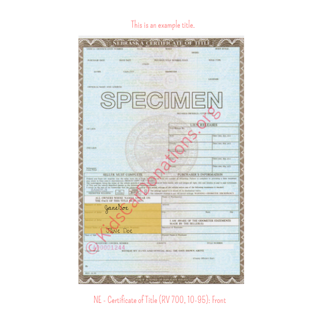 Nebraska Vehicle Titles | Kids Car Donations