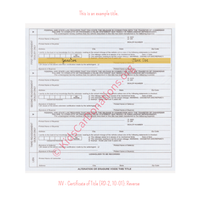 Nevada Vehicle Titles | Kids Car Donations