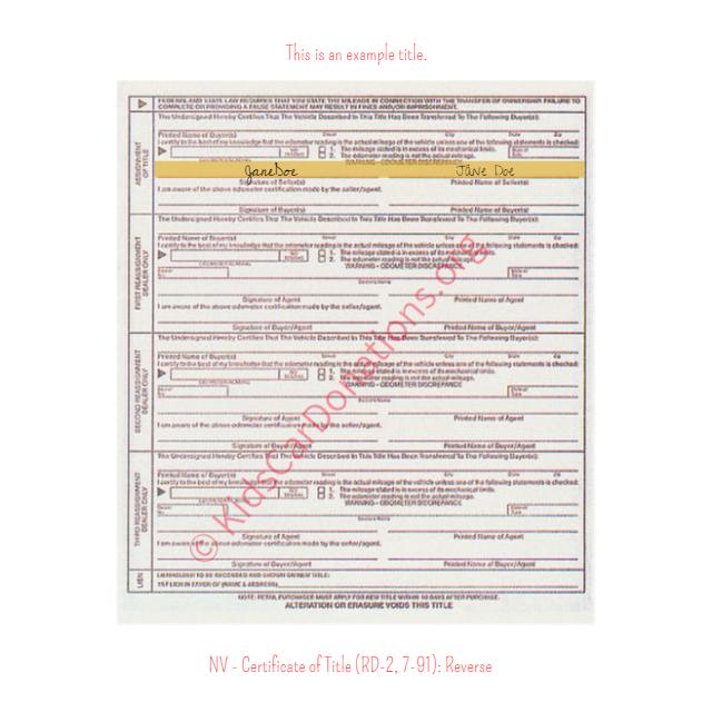 Nevada Vehicle Titles | Kids Car Donations