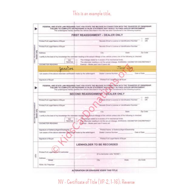 Nevada Vehicle Titles | Kids Car Donations