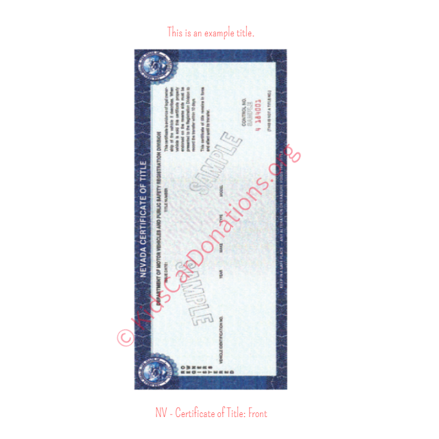 Nevada Vehicle Titles | Kids Car Donations