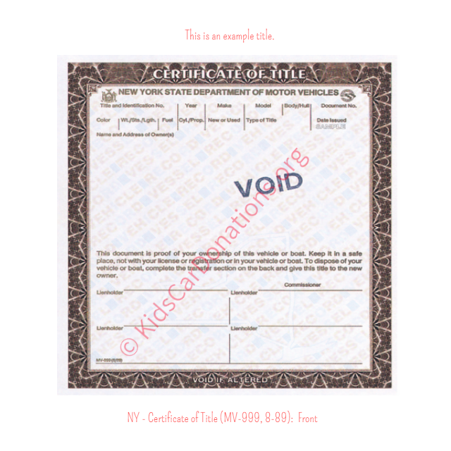New York Vehicle Titles | Kids Car Donations