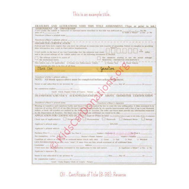 Ohio Vehicle Titles | Kids Car Donations