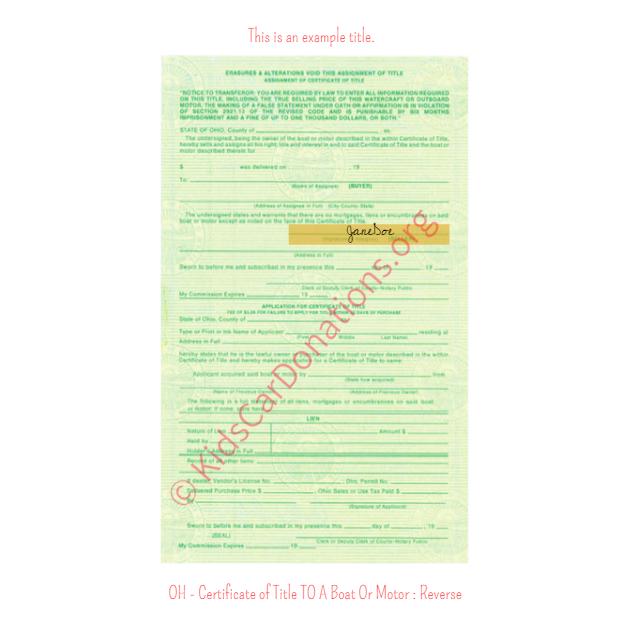 Ohio Vehicle Titles | Kids Car Donations