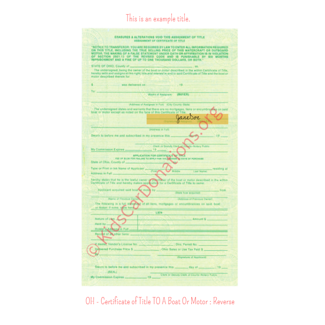 Ohio Vehicle Titles | Kids Car Donations